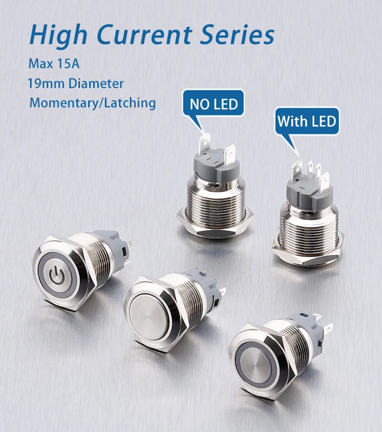 12mm Mounting Holes Self Recovery 2a Dot Led Plastic Switch Actuator ...