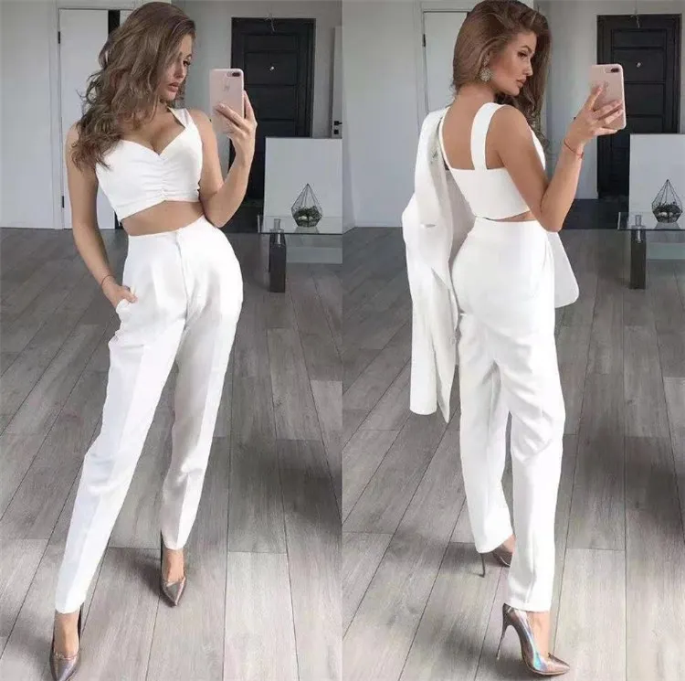 In Stock Women's Co-ords Long Pants 3 Piece Set Casual Plain Sets ...