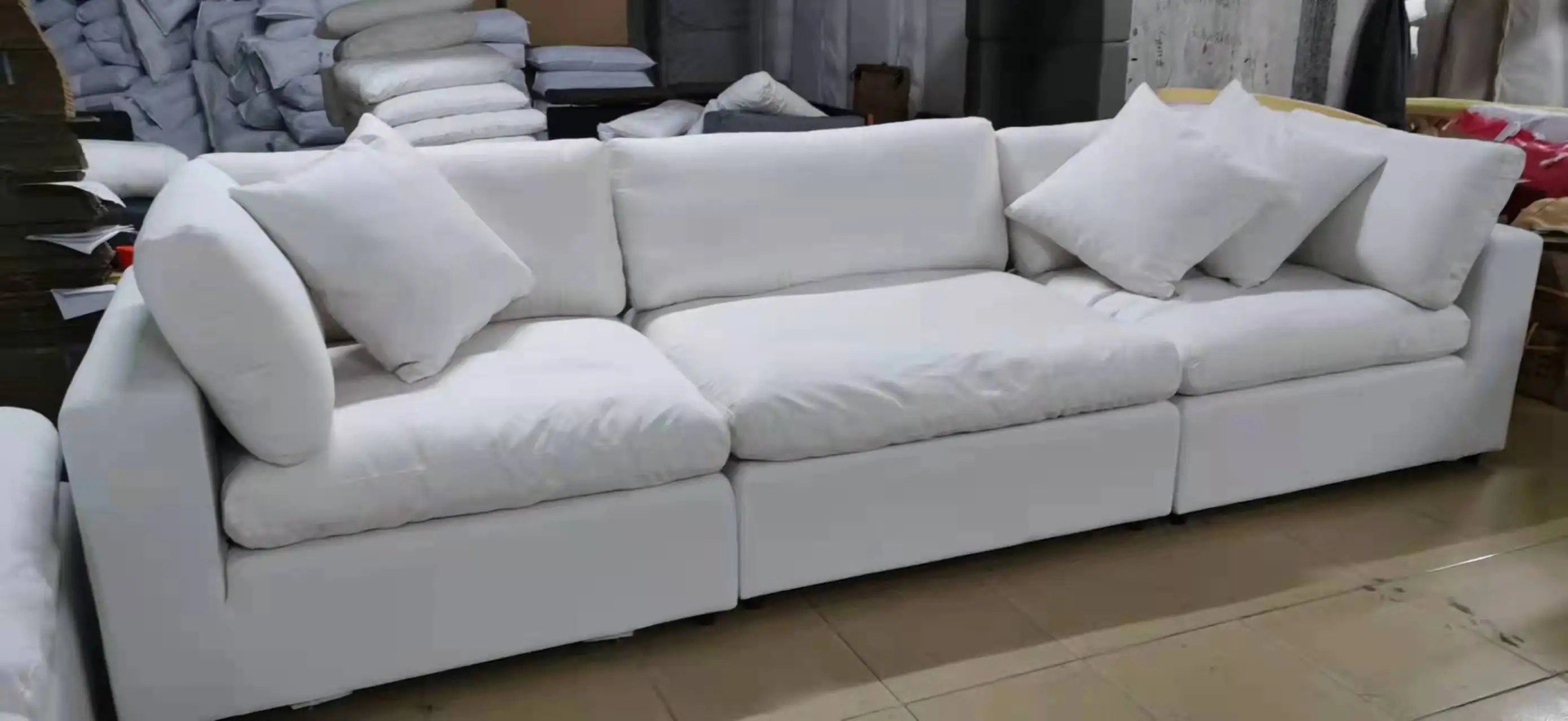Modular 3 Seat Sofa - Luxury Fabric Couch for Living Room