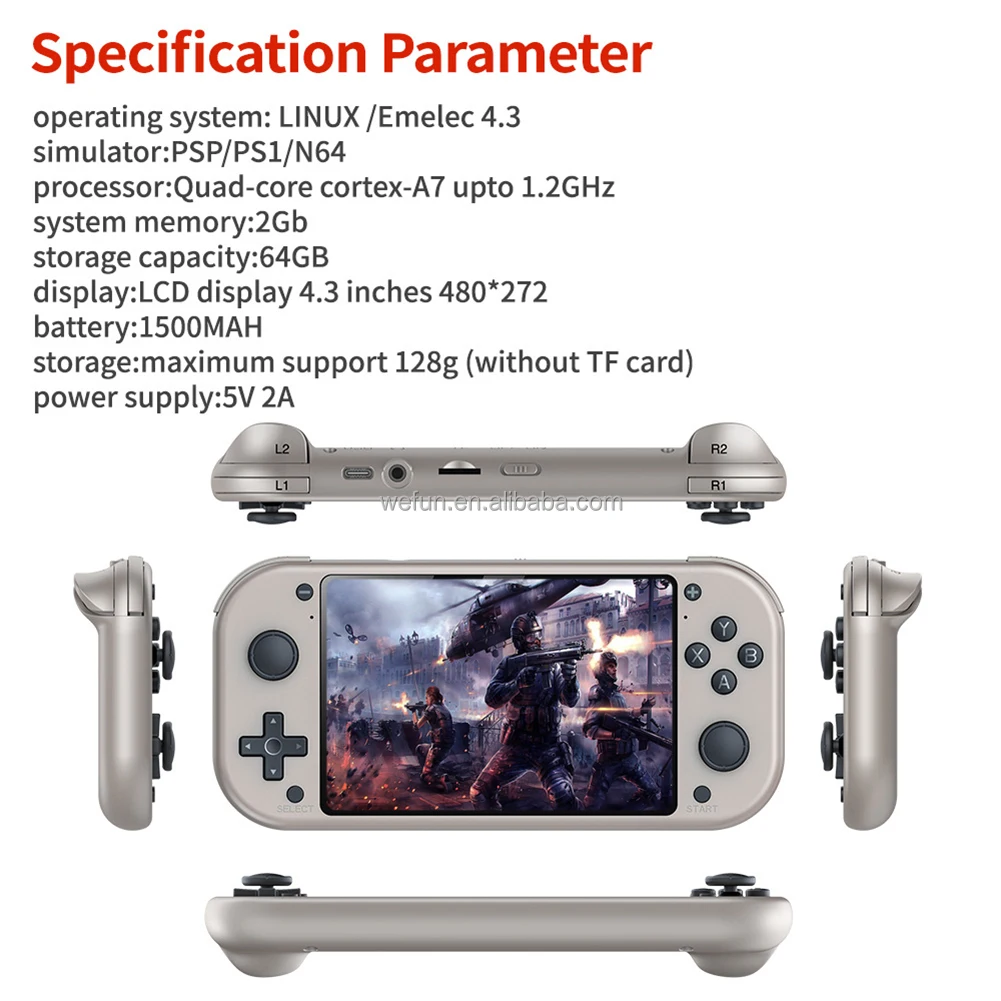 M17 Handheld Game Console - Emuelec Emulator with 4.3 Inch HD Screen