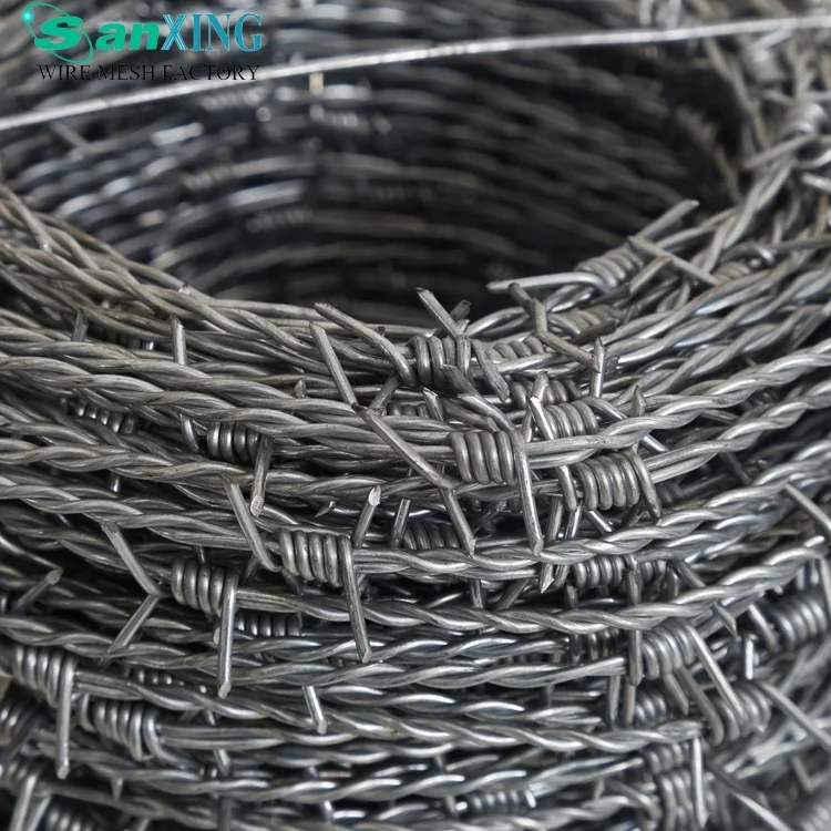 14 Gauge Barbed Wire Hot Dipped Galvanized Double Strand Barbed Wire ...