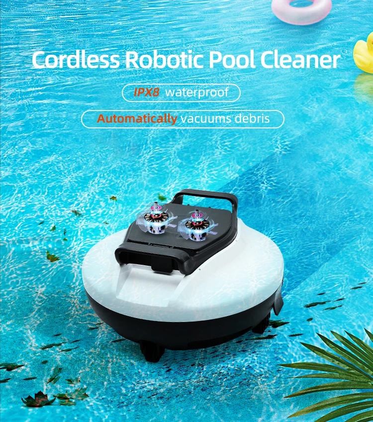 Automatic Electric Pool Robotic Cleaner Cordless Wet Robot Vacuum for ...