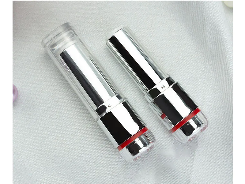 Wholesale Luxury Lip Gloss Balm Plastic Tube Refillable Empty Silver ...