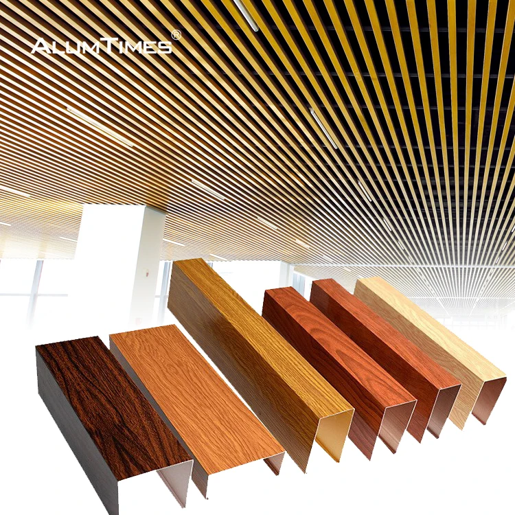 Alibaba.com: Modern U-Shaped Groove Iron Square Tube Ceiling with Wood ...
