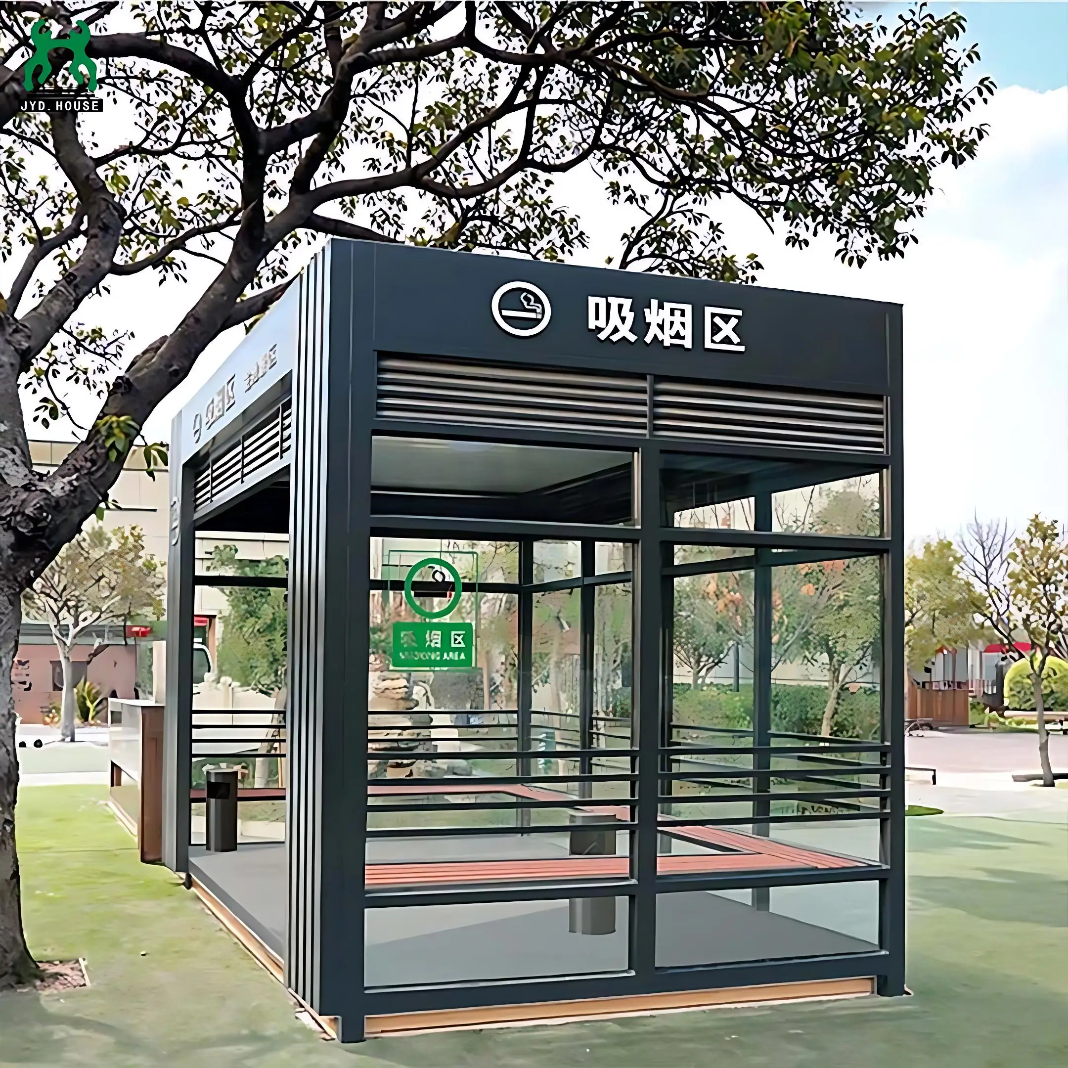Contemporary Steel Smoking Booth for Villa Apartment & Carport Use for ...