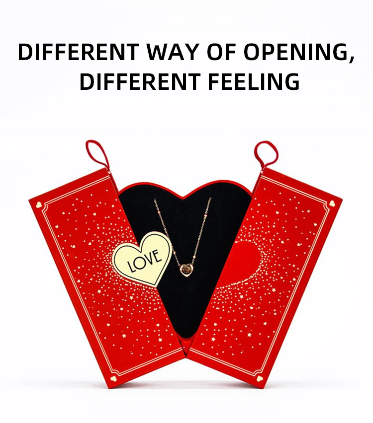 Deluxe Custom Valentine Birthday Gifts Packaging Rigid Box Red Double ...