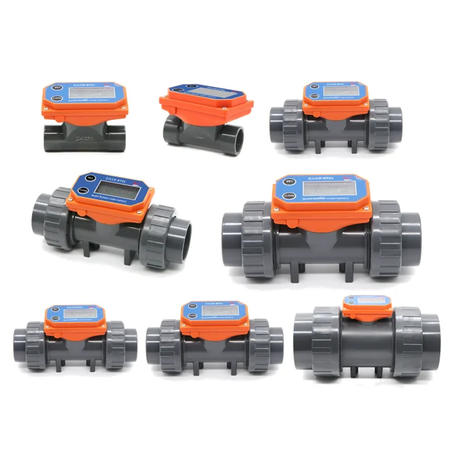 Digital LCD Turbine Flow Meter DN25 for Water Irrigation - PVC Pipe ...