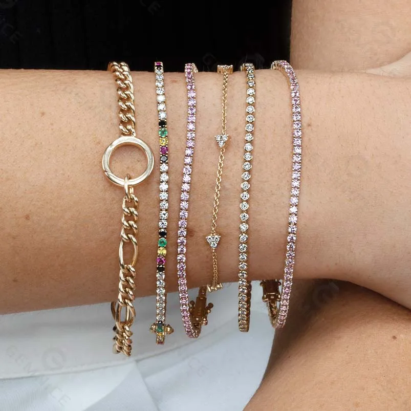 Gemnel Double Chain Bracelet - 18K Gold & Charm Enhancers