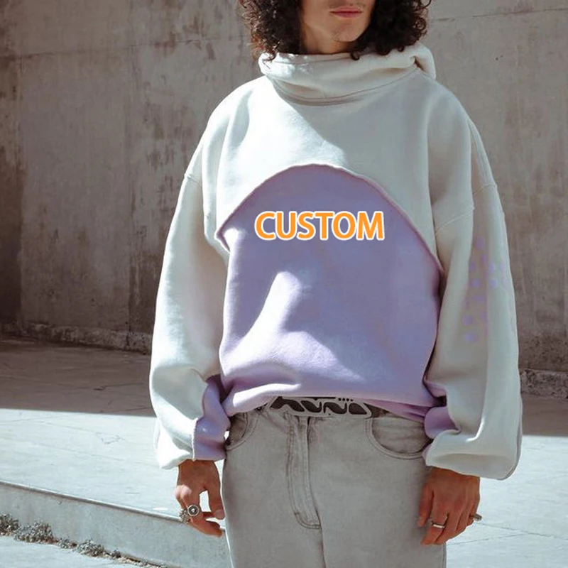 Custom Color Block Men Oversized Heavyweight Hoodie Cut And Sew ...