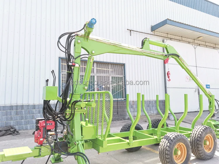 90 Hp Tractor Logging Grab Crane Trailer,Forestry Tractor Mounted ...
