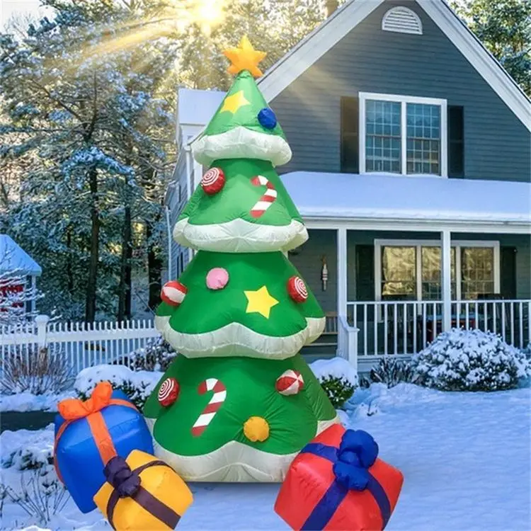 Blow-up Lighted Outdoor Christmas Inflatable Tree With Gift Boxes For ...