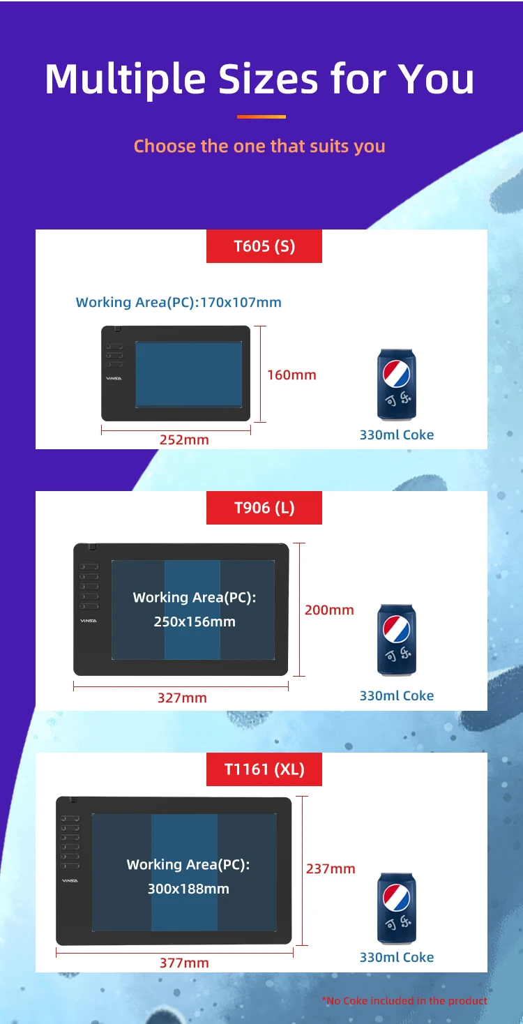 New Arrival! Vinsa T1161 Design Tablet Passive Emr Stylus Graphic ...