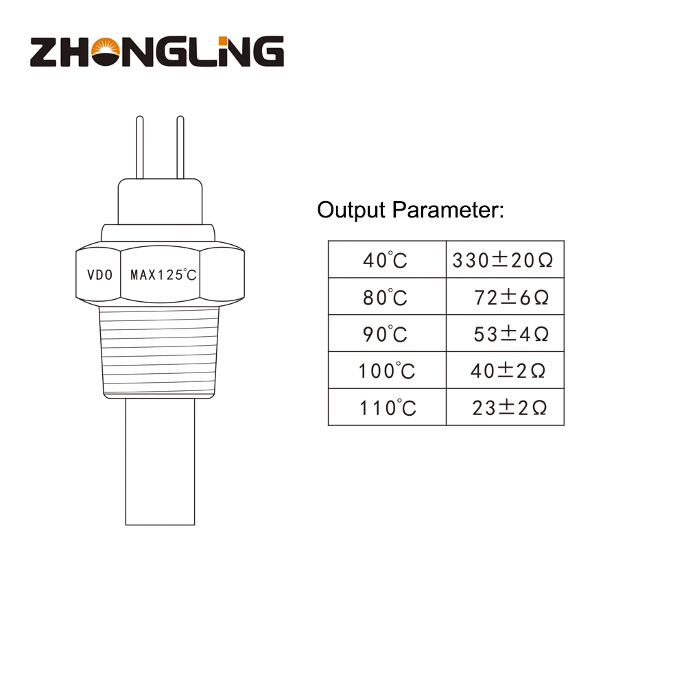 Diesel Engine Sensors Water Temperature Sensor With Warning Contact Vdo ...