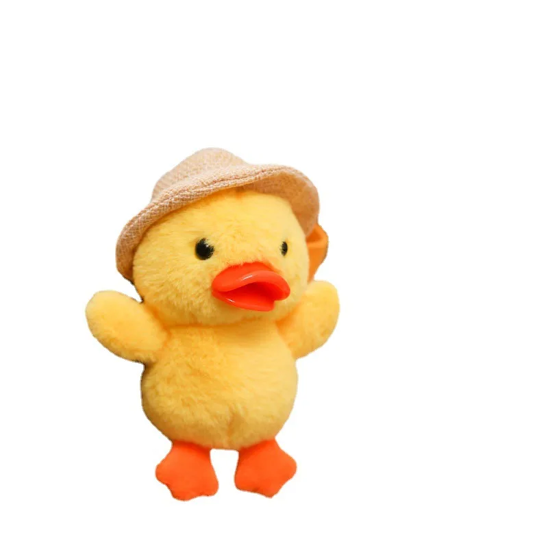 Factory Sale 10cm Cute Straw Hat Duck Pendant For Bag Plush Toy Key ...
