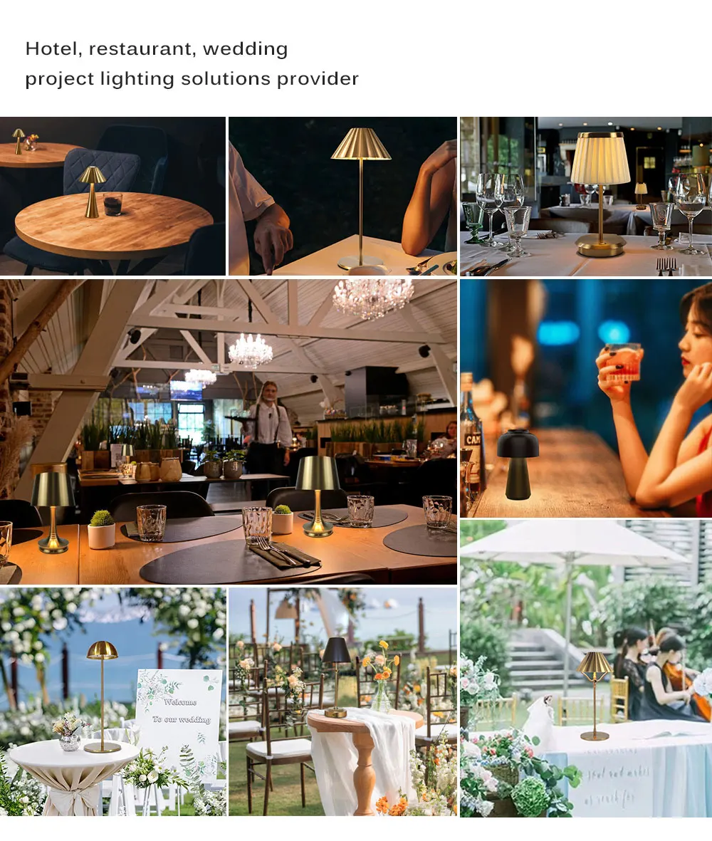 Restaurant Table Lamps Rechargeable Light Lampshade Metal Bamboo Lamp ...