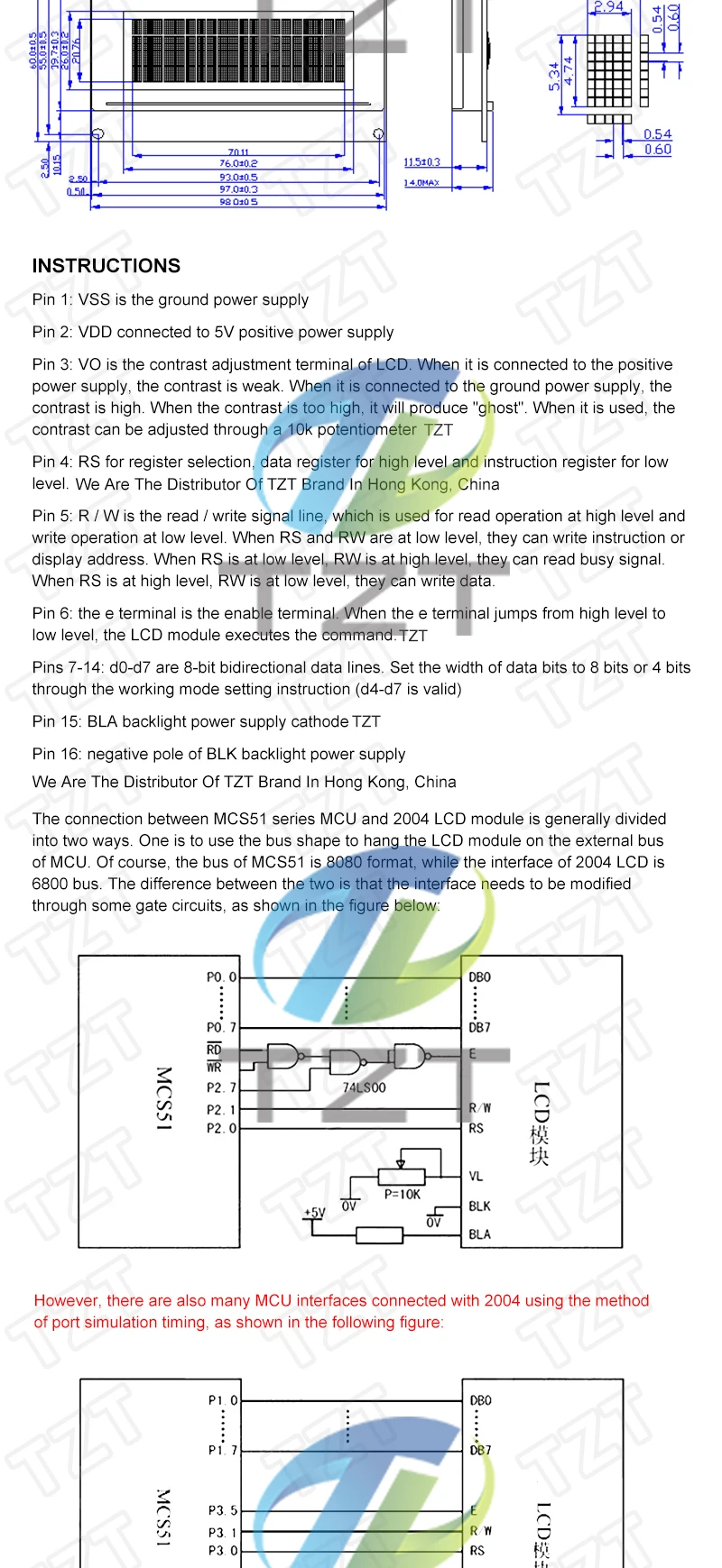Tzt Lcd Module Blue Green Screen For Arduino 0802 1602 2004 12864 Lcd Character Uno R3 Mega2560 ...
