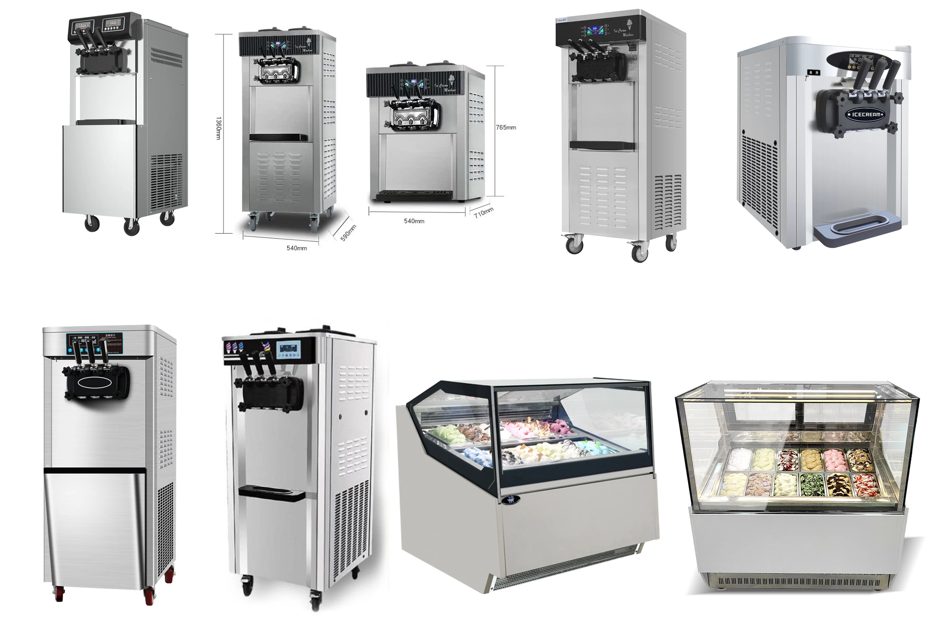 Arriart Commerical Refrigreation Equipment Desktop Ice Cream Display ...