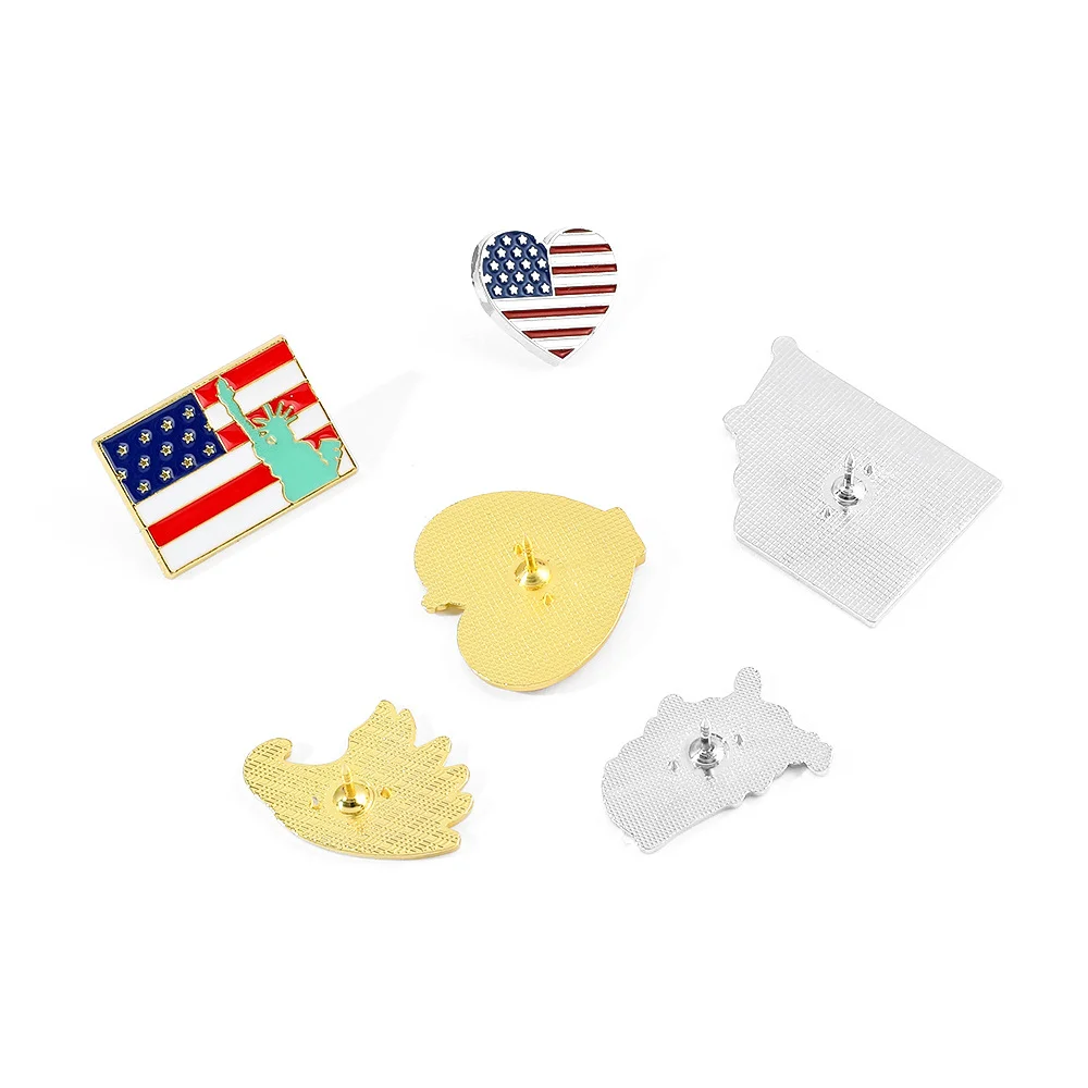 Wholesale Logo Custom Metal USA Map Shaped Badge Pins Souvenir Gifts ...