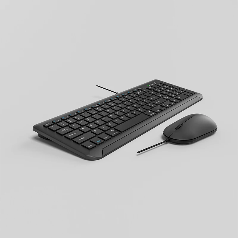 New Black Wired Keyboard Mouse Combo Ergonomic Wired Usb Mouse And ...
