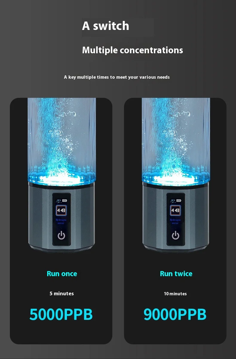 Portable H2 Rich Hydrogen Thermos Bottle USB/Electric/Battery Powered ...