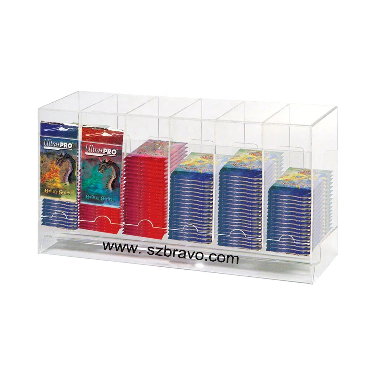 Uv Resistance Card Pack Dispenser Acrylic 6 Slot Booster Pack Dispenser ...