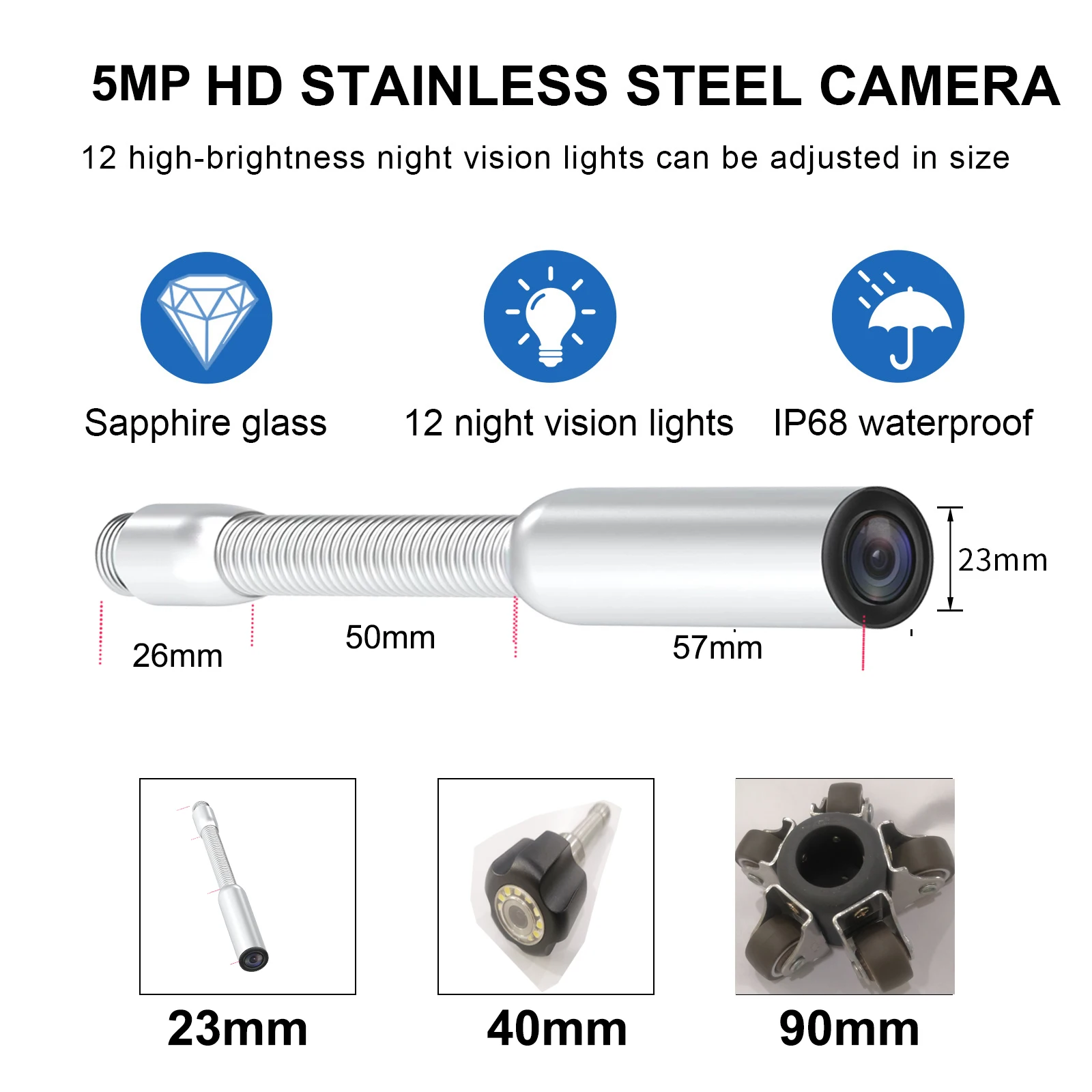 10inch 4k 4mp Pipeline Cleaning Camera 512 Location Sewer Drain ...