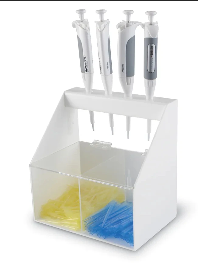 4-position Laboratory Pipettes Holder - White Lucite