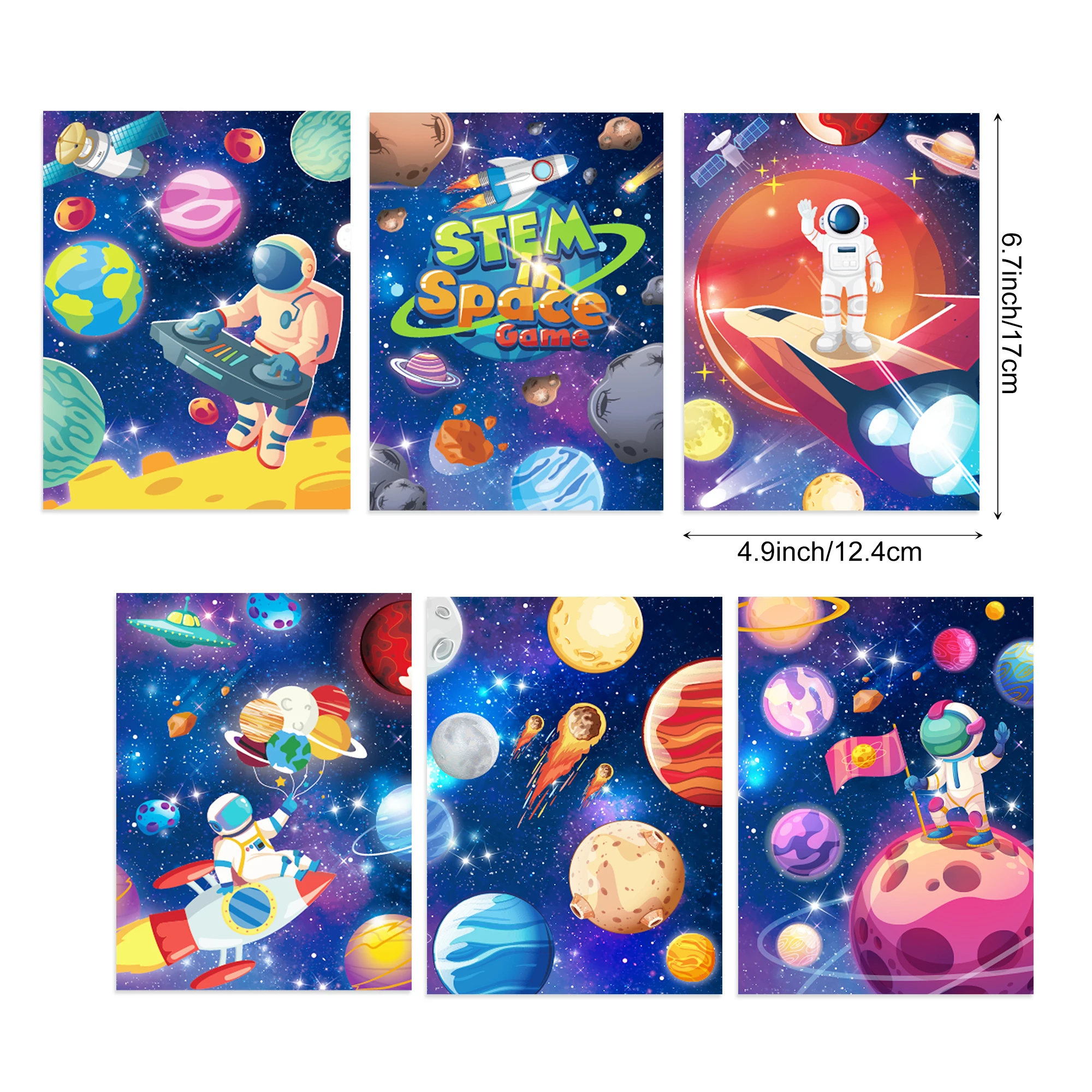 Outer Space Design Party DIY Coloring Book Planet Rocket Cartoon Color ...