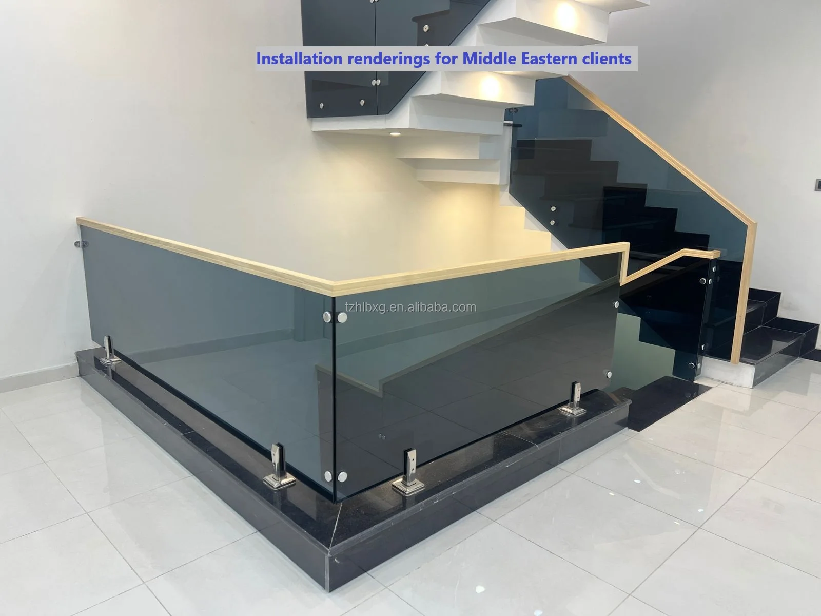 Modern Stainless Steel Glass Balcony Railing with Rust Resistant Finish ...