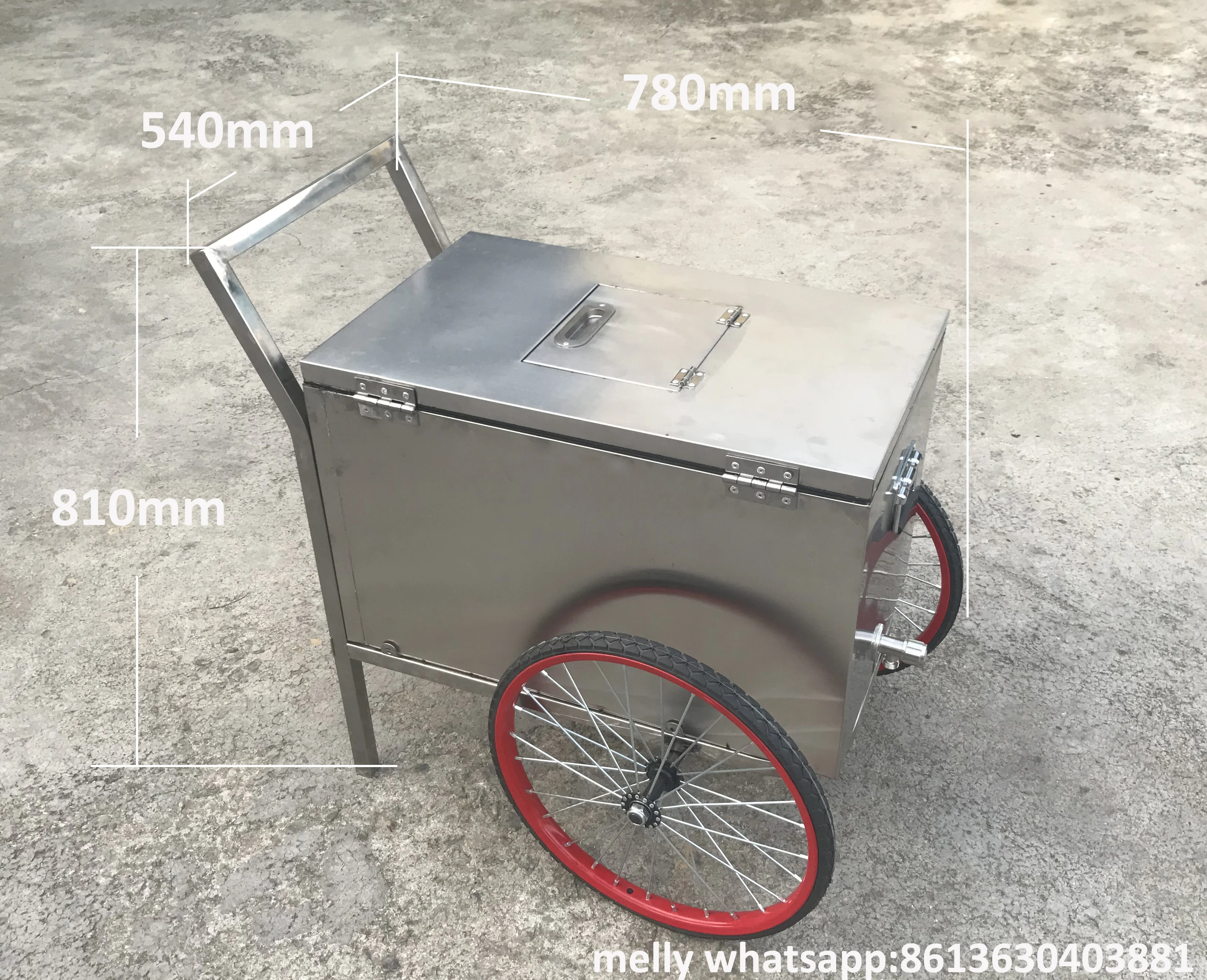 Stainless Steel Popsicle Ice Cream Trolley Cart for Sale