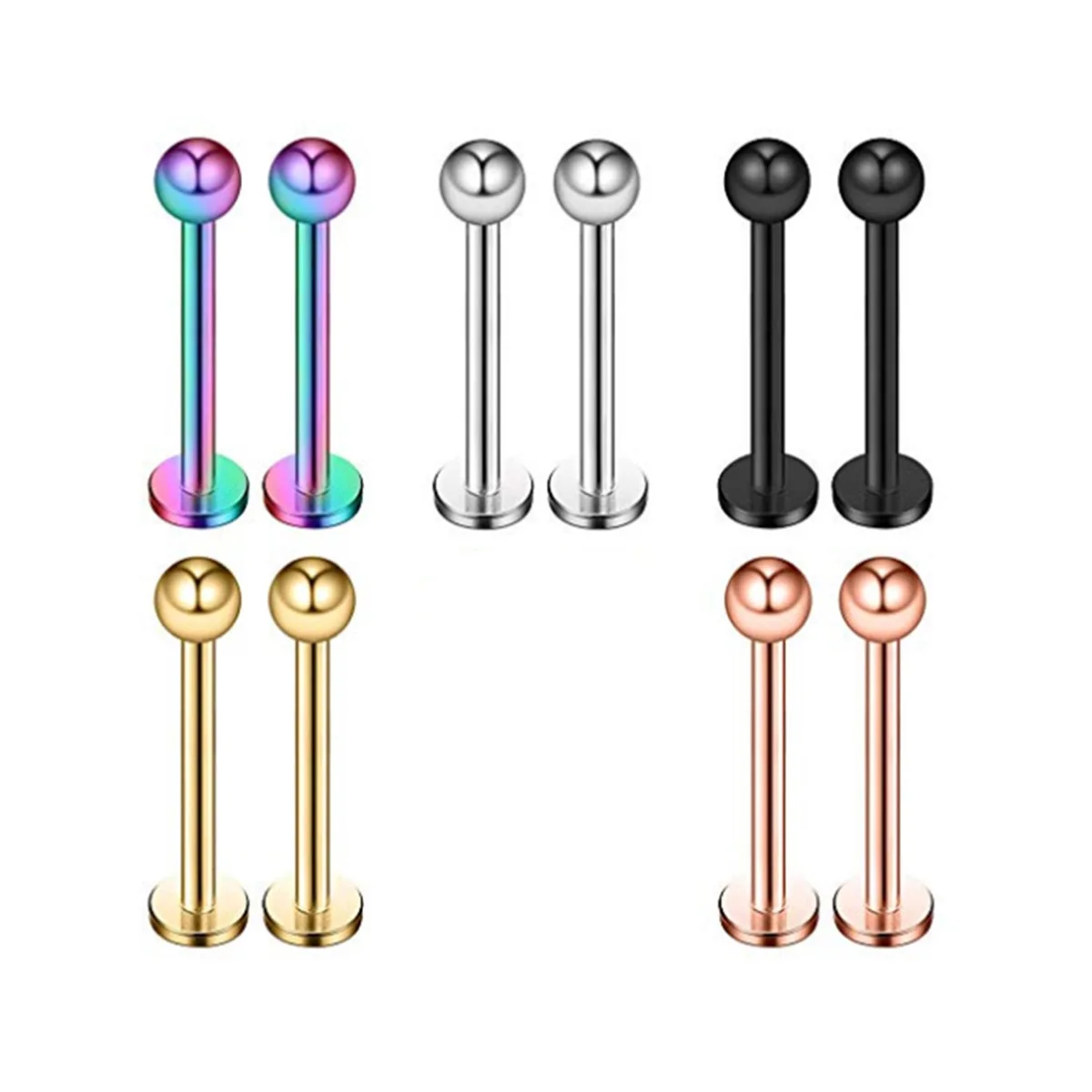 Astm F136 Titanium Stud Lip Piercing Labret Fashion Earring Piercing ...