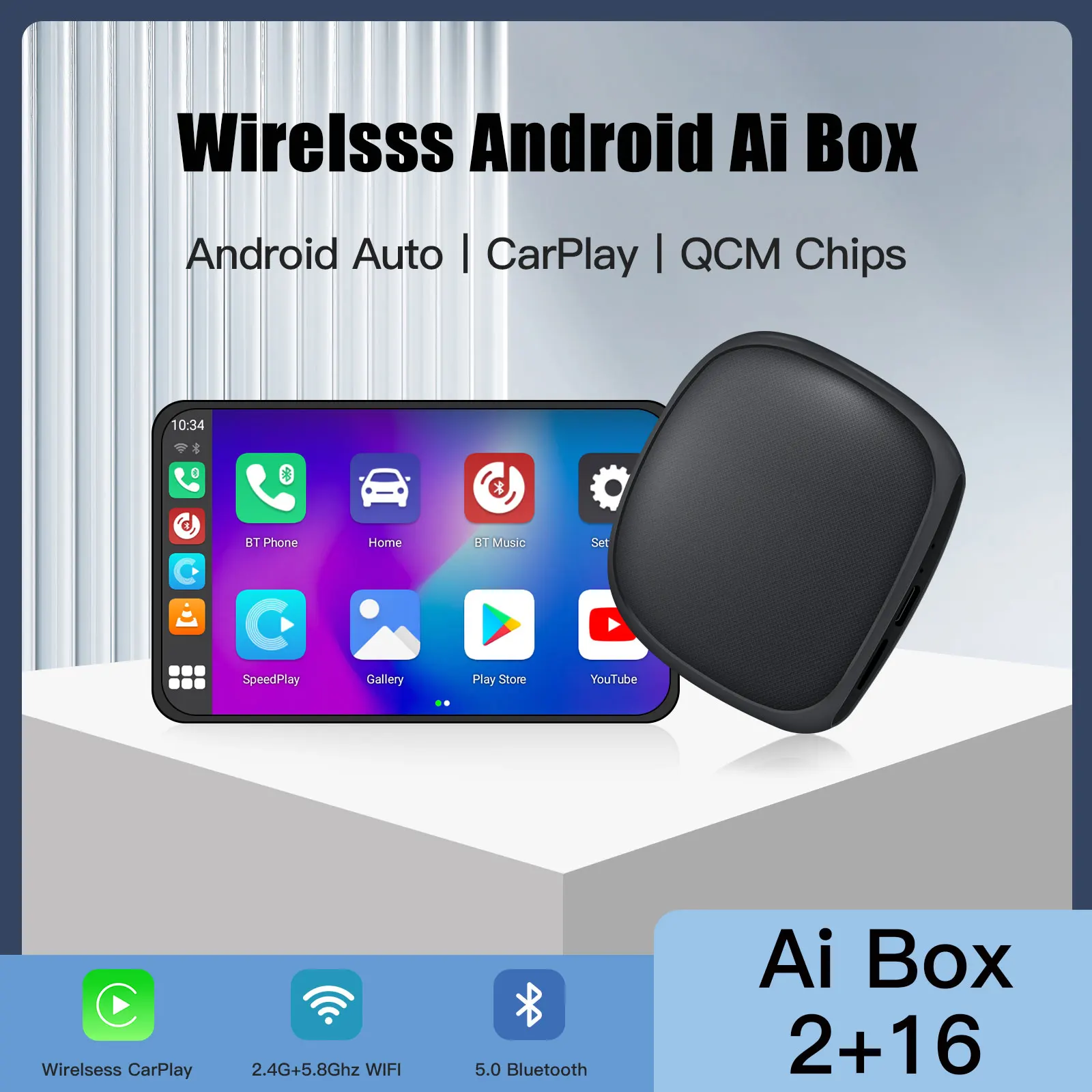 Autoabc AI BOX 2in1 - Carplay Mini Ai TV Box Android 11