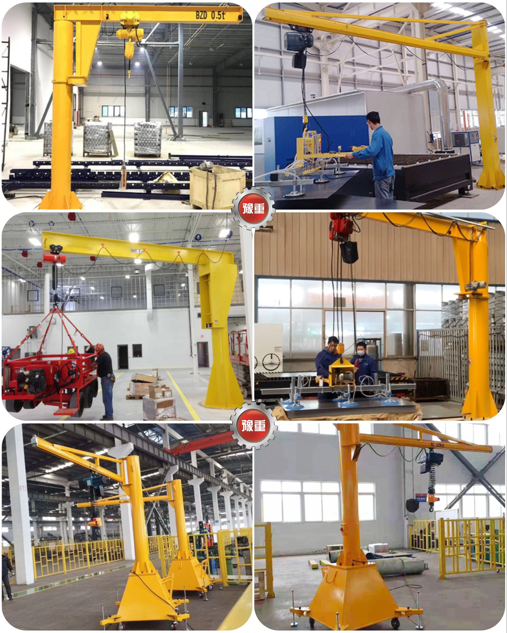 10 Ton Electric Hoist Jib Crane Swinging Loading Arms 360 Degree Crane ...