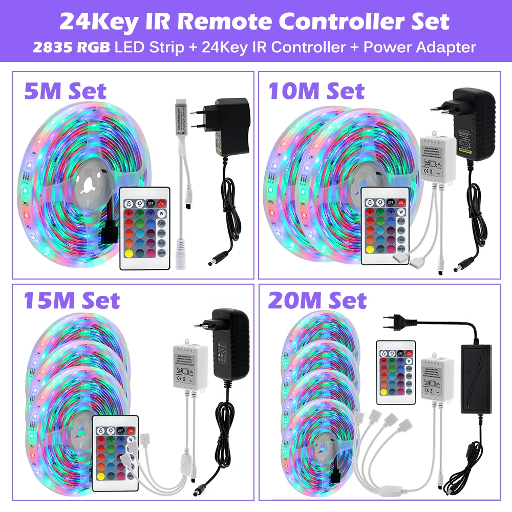 Cuttable Smart Tuya App Alexa 5m 10m Rgb 5050 Colorful Lights Wireless ...