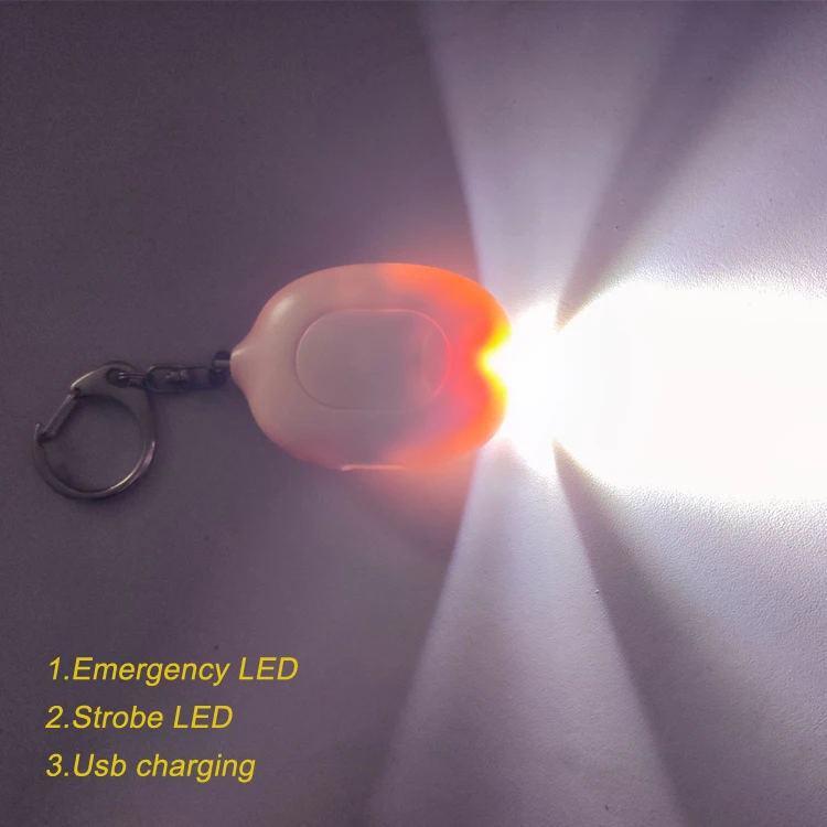 2023 Mini Personal Alarm Flash Torch Alarm 130db Self Defense Keychain ...