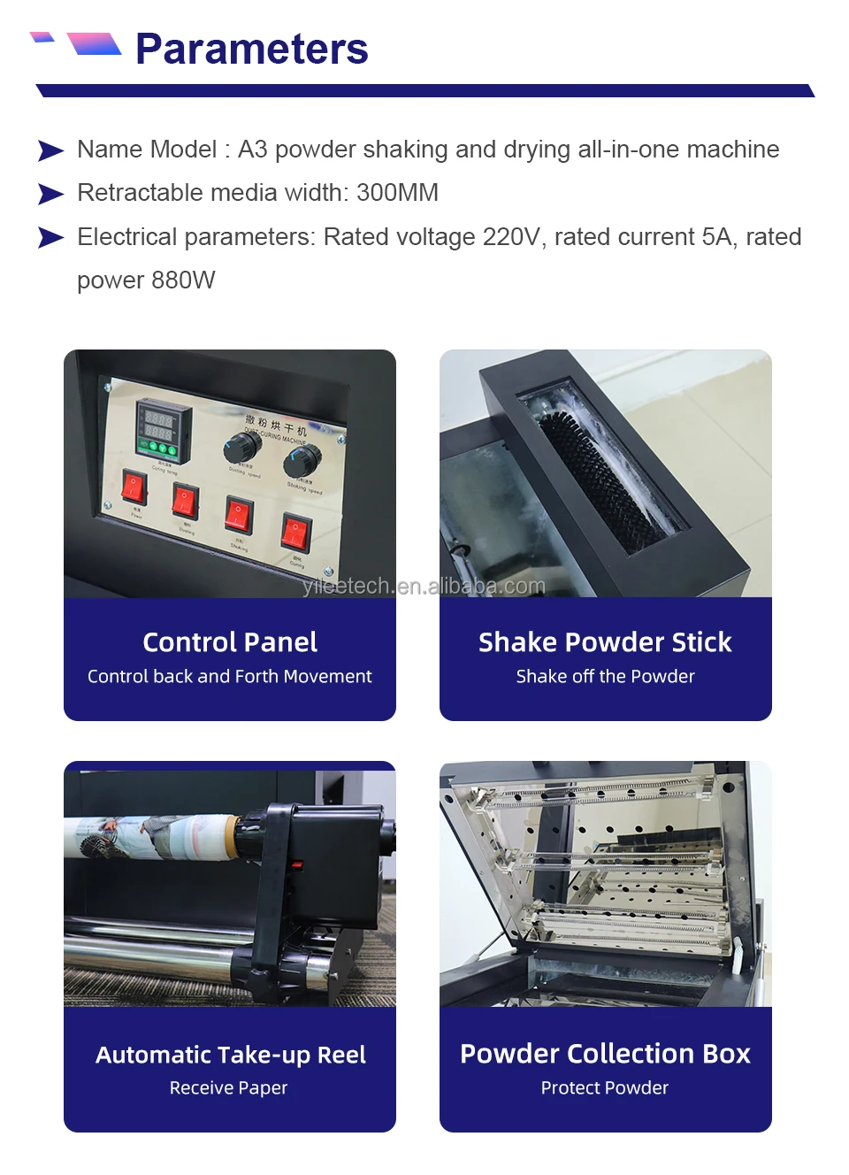 A3 DTF Shaker 33cm Heater Bake Dryer Semi-Automatic Machine