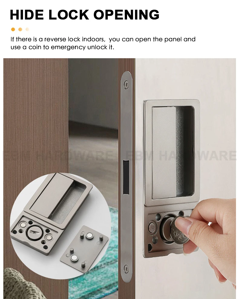 Ultra-thin Minimalist Mute Magnetic Suction Flat Handle Lock