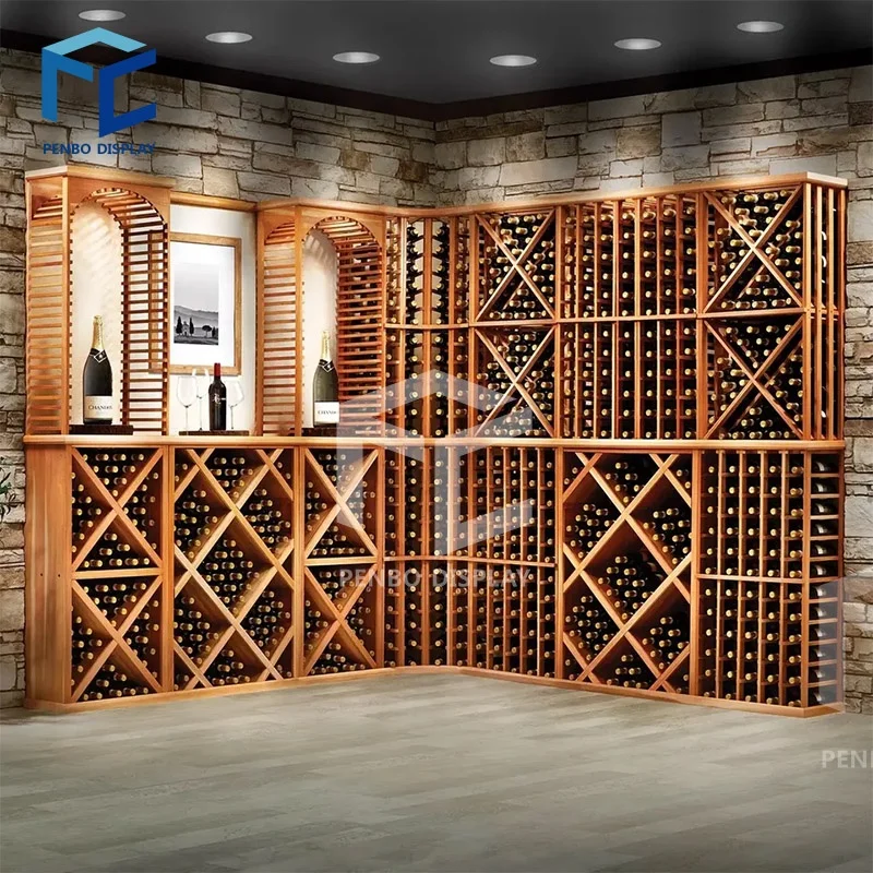 Liquor Store Shelving Corner Wine Display Cabinet Wall Shelf Rack ...