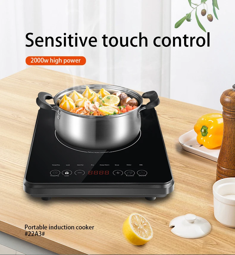 Ultra Slim 220v Single Burner Induction Cooktop Kitchen Appliance ...