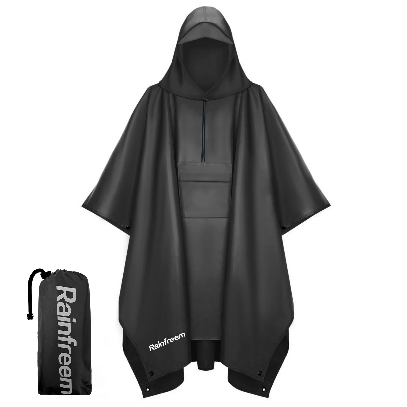 Heavy Duty Rain Poncho Waterproof Rainwear Reusable Rain Cover Raincoat ...