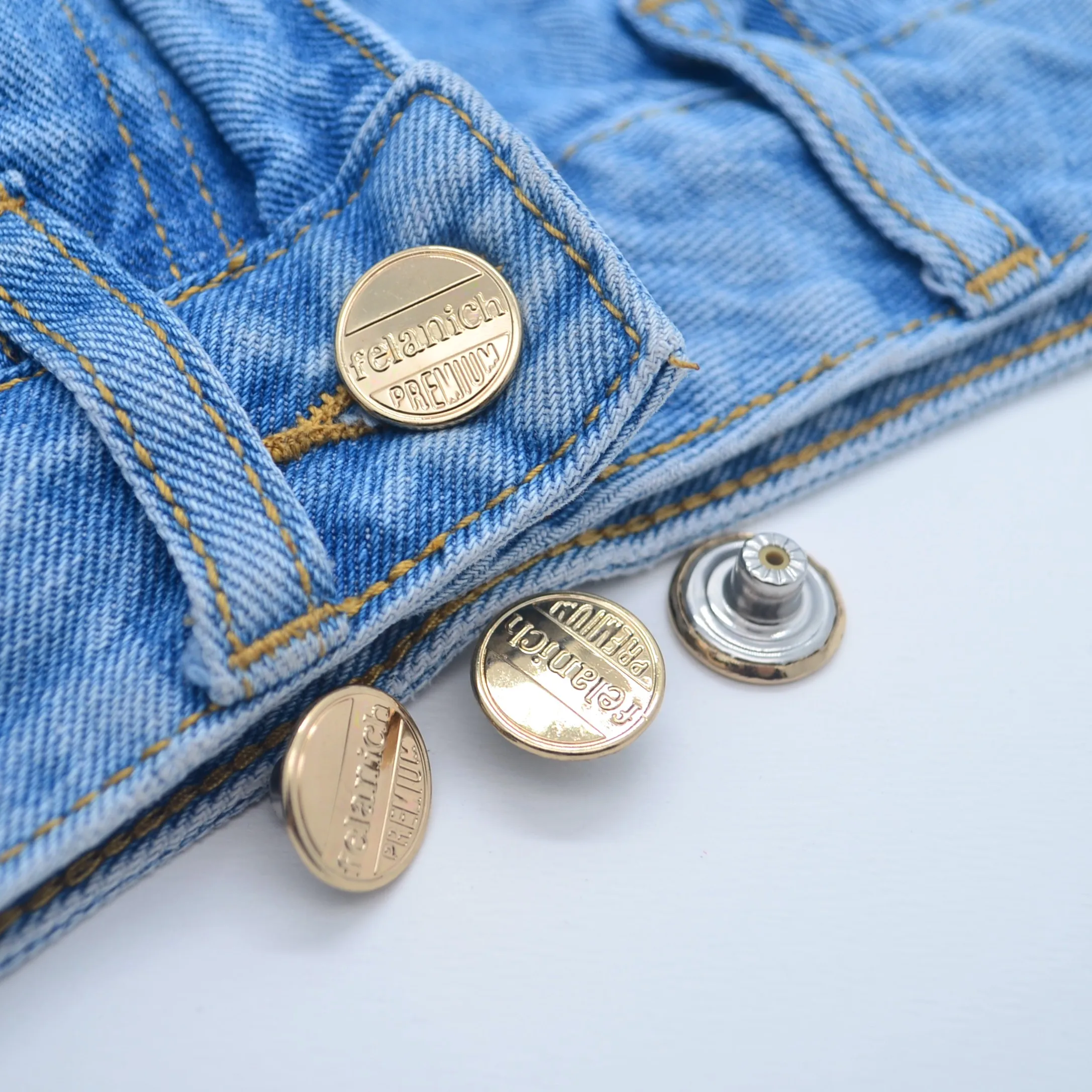 Copper Jeans Button Custom Brass Shank Eco-Friendly Washable Metal Al ...