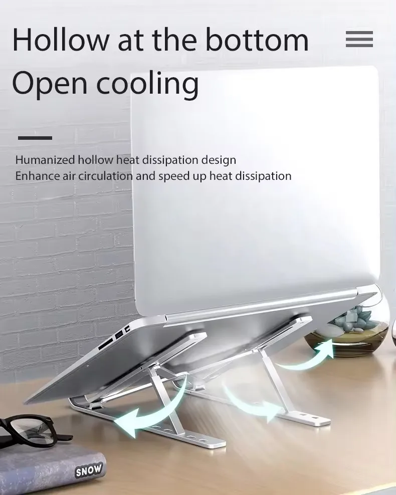 Metal Portable Foldable Laptop Stand Adjustable Notebook Holder ...