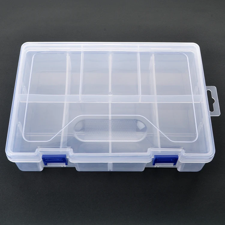Clear Plastic Organizer Box With Removable Dividers Double Deck ...