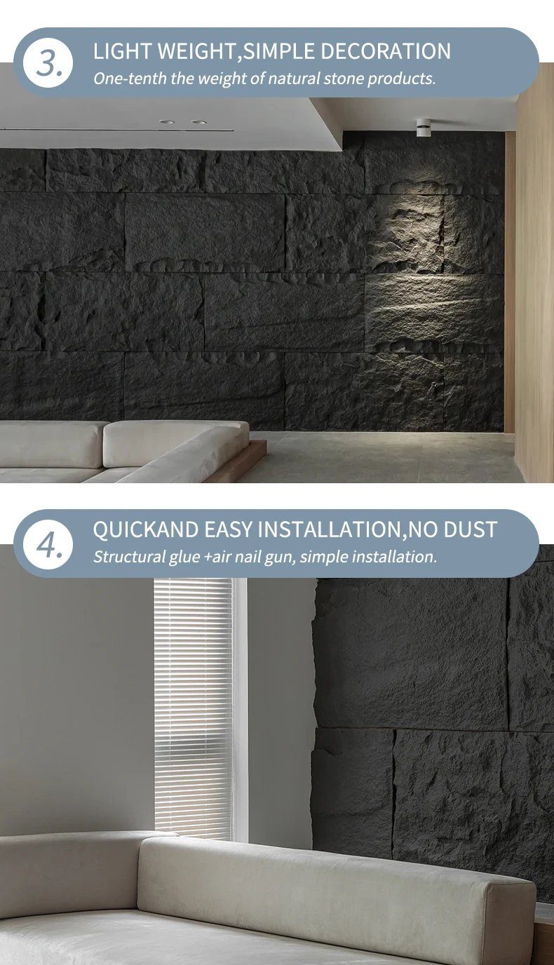 Luxury PU Faux Artificial Stone - Durable Wall Panels