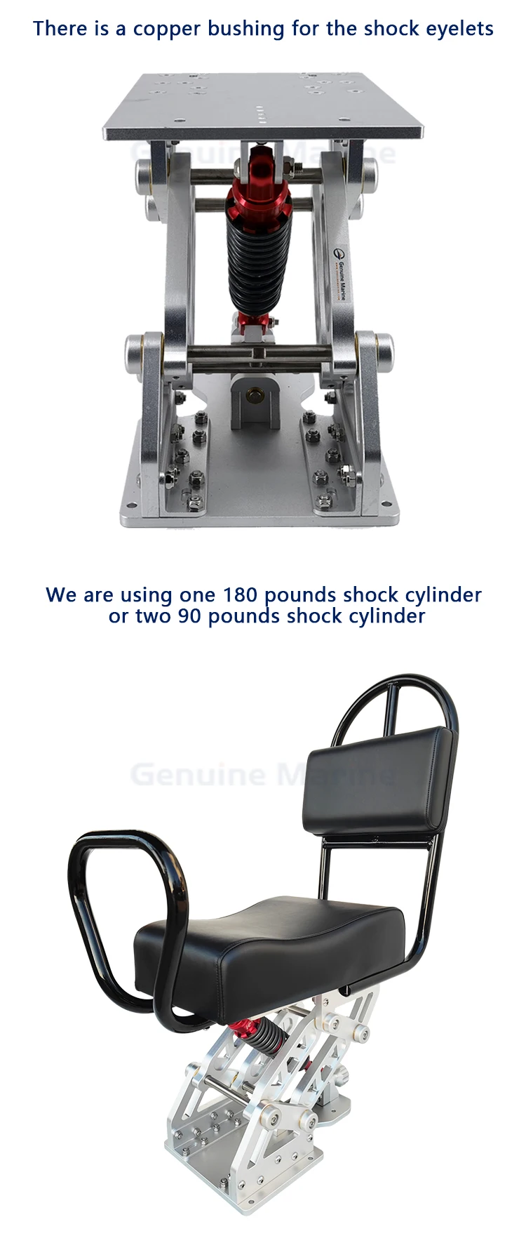 Genuine Marine Damping Shockwave Boat Suspension Seats