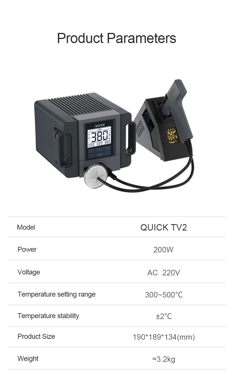 Sunshine Quick Tv2 Desoldering Gun With Strong Suction Lcd Display For ...
