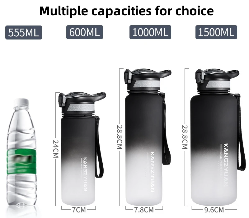 Custom Water Bottles Sport Leak Proof Eco Friendly 1000 Ml Drink Straw Cup Water Bottle For ...