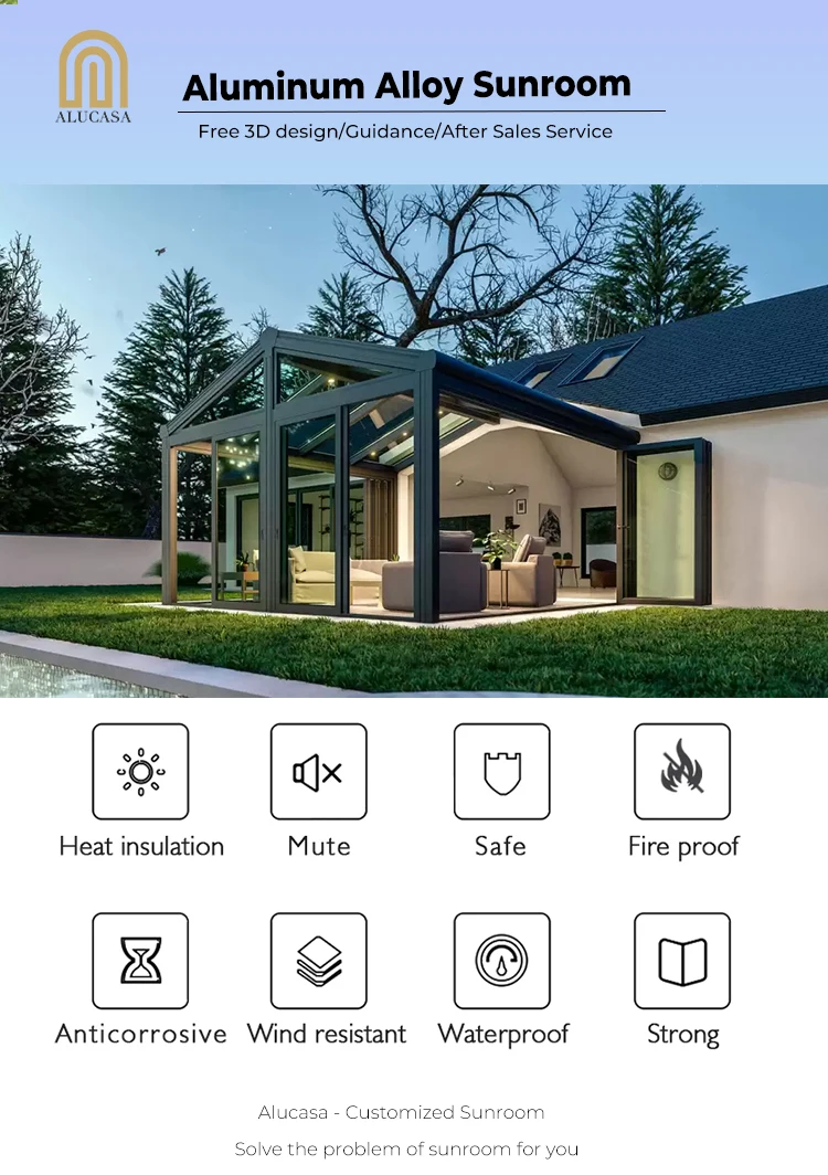 Alucasa Custom 10X12 12 X 20 Free Standing Low-E Glass House