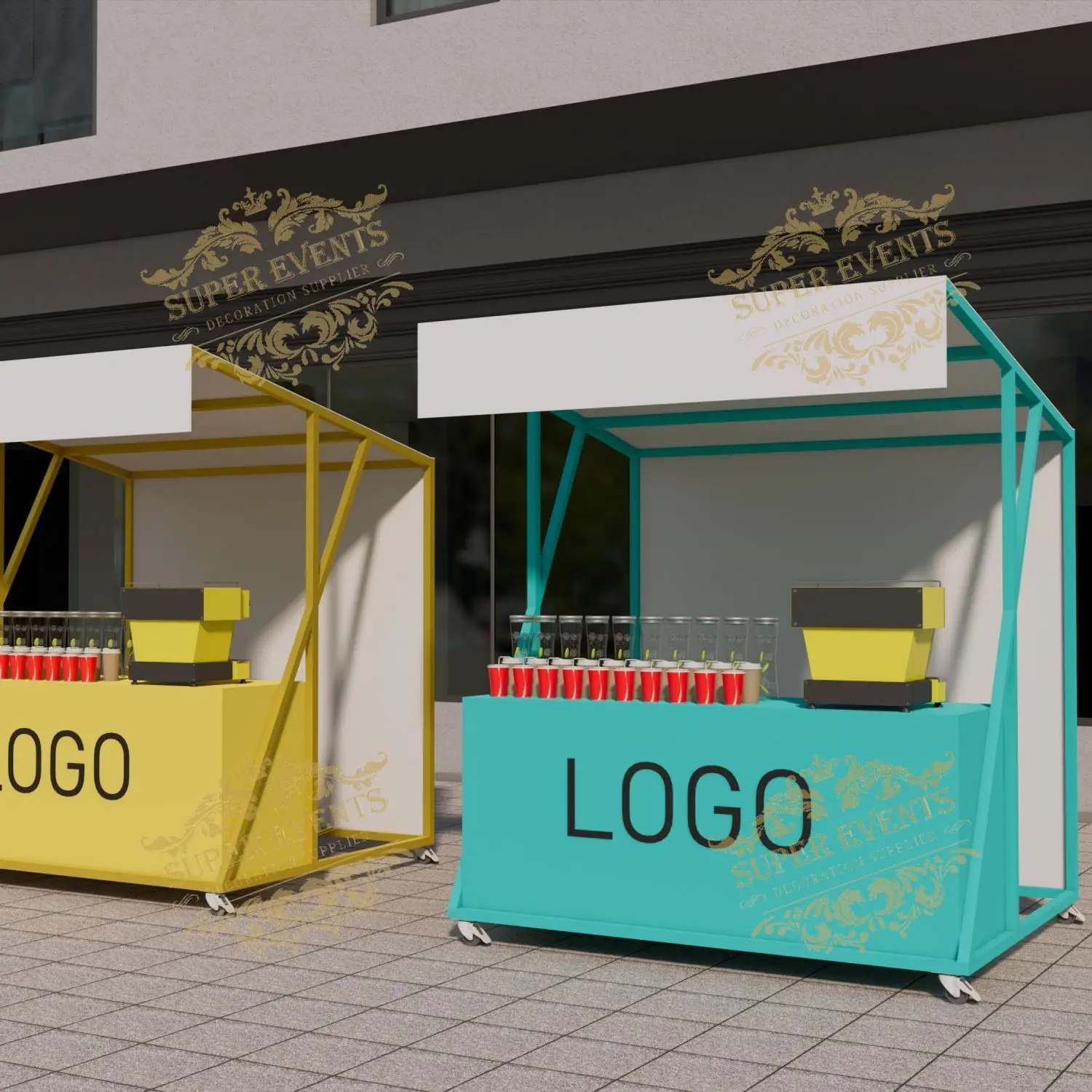 Artga Promotion Kiosk - Customizable Mobile Display Trolley