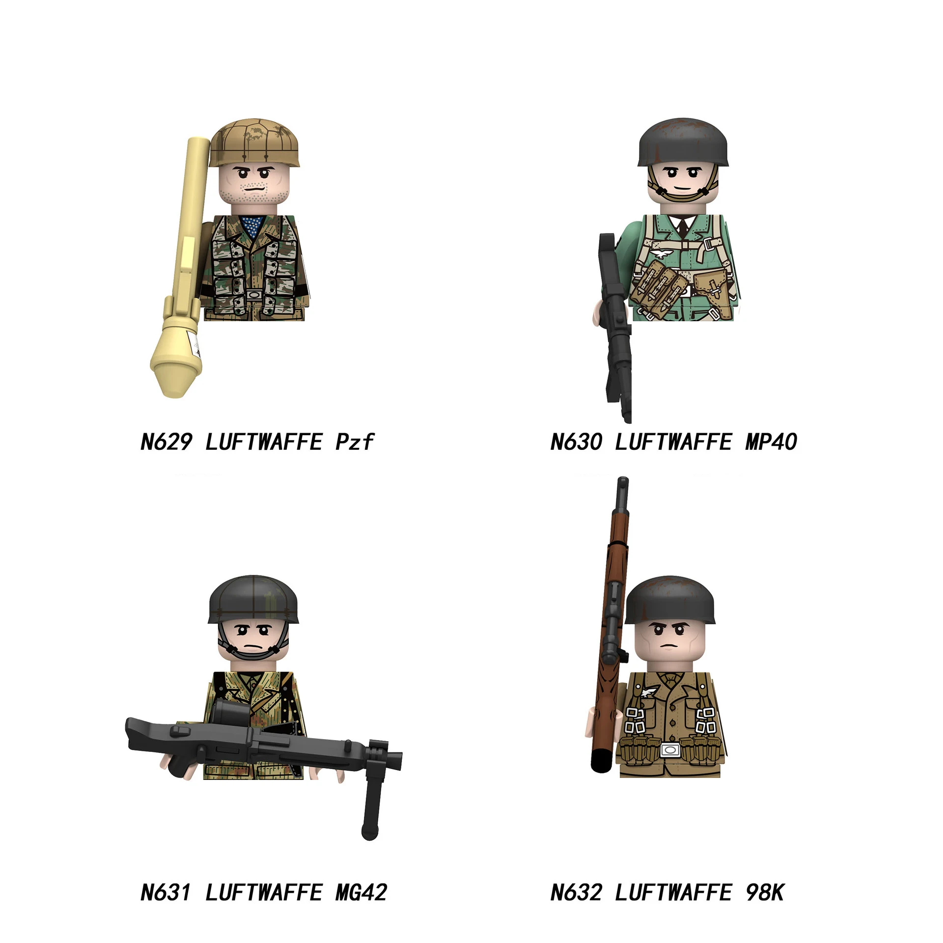 WW2 Military Mini Soldier Figure Set - 50pcs Building Blocks